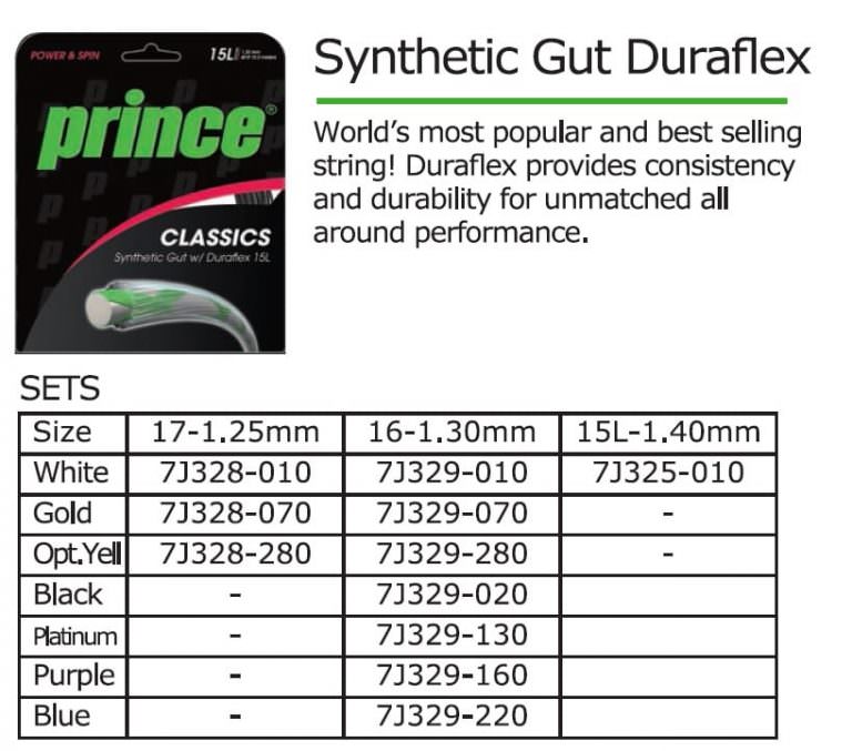 Prince Syn Gut Duraflex 17 Tennis String – SPORTS MATCH